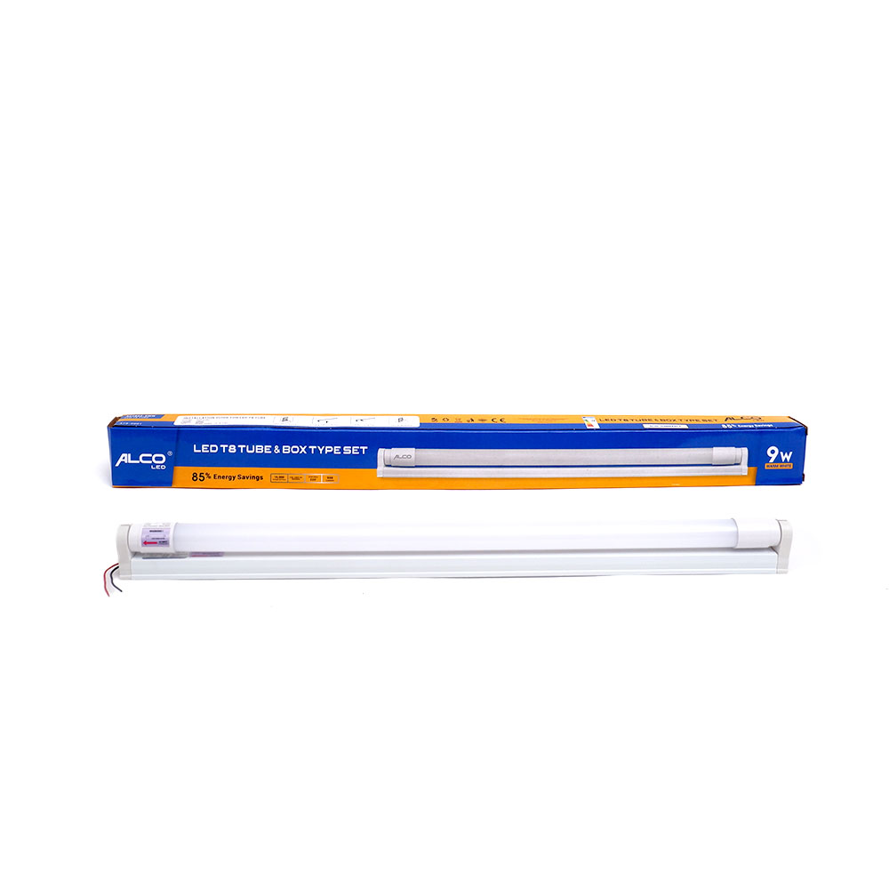 LED T8 Tube & Box Type Set - Single Ended 9W Warm White - CMA