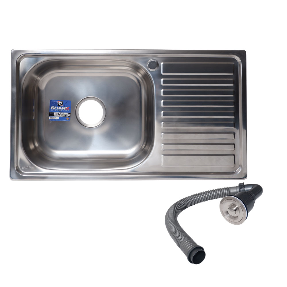 Stainless Steel Kitchen Sink Single Bowl Right Drain 30" x 16.5" x 7" - CMA