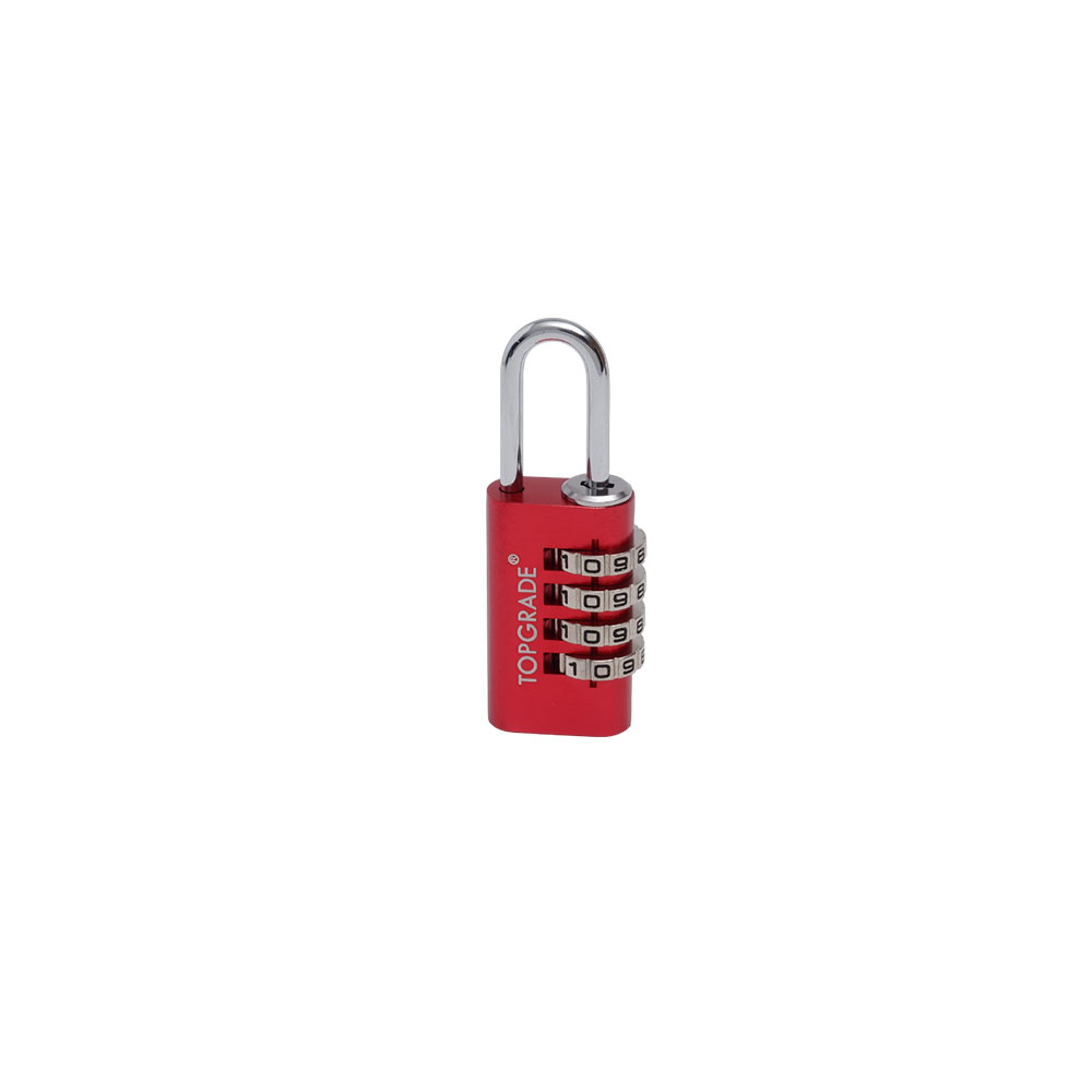 HD Luggage Combination Aluminum Padlock (Red) - 4 Dials - CMA